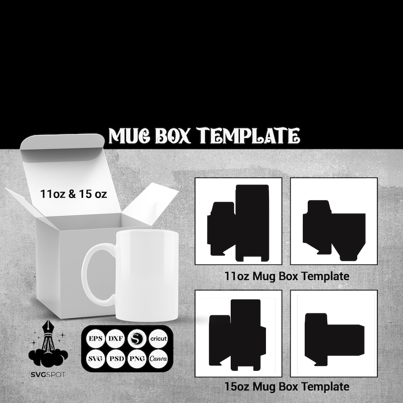 Mug Box Template - Etsy