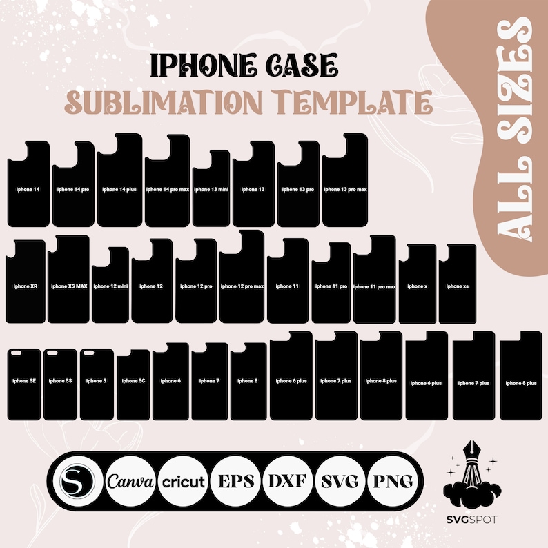 Phone Case Template Pack, iPhone Sublimation Template, iPhone Pro Max ...
