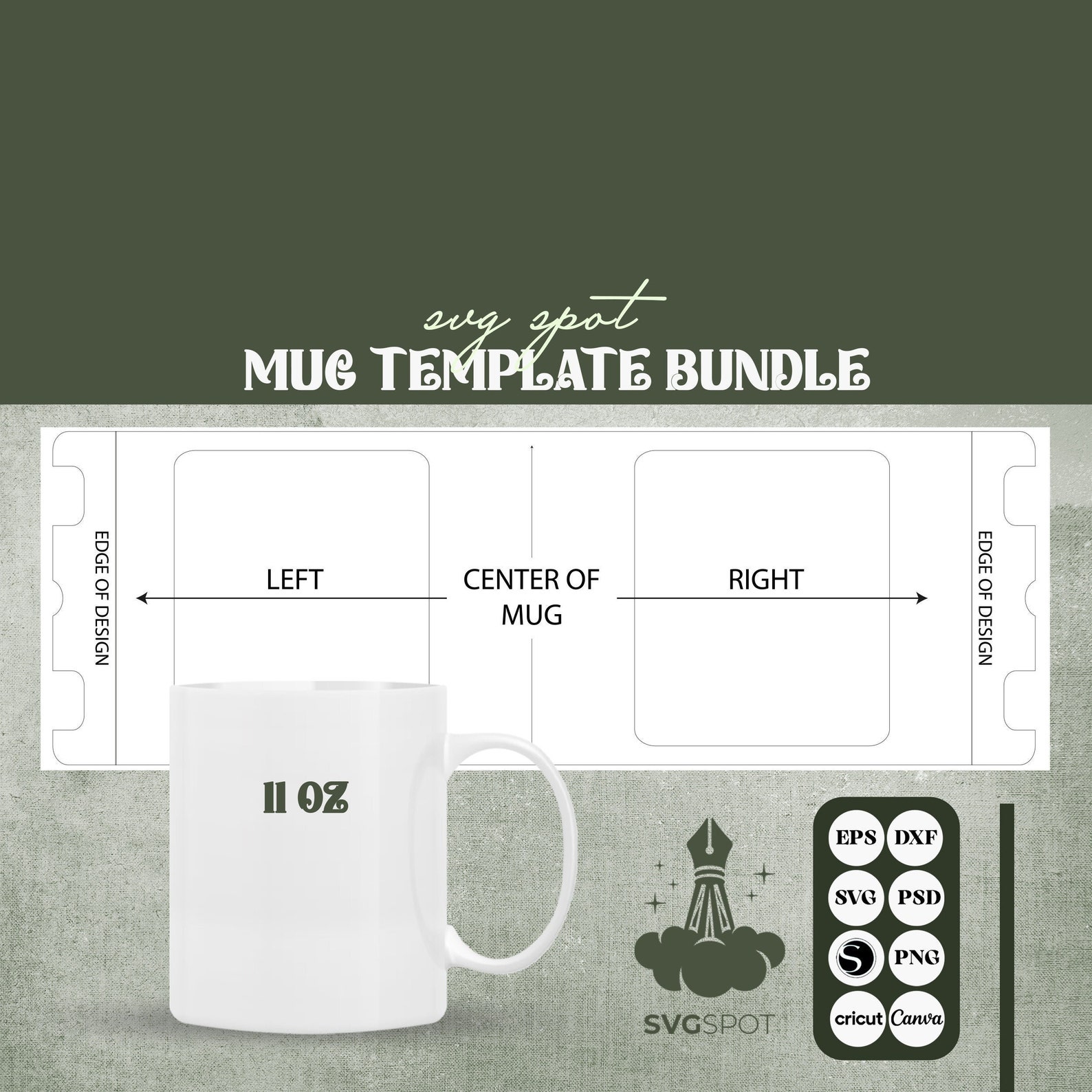 Mug Template, 11oz Mug Template, , Mug Template Svg Bundle, Mug Full ...