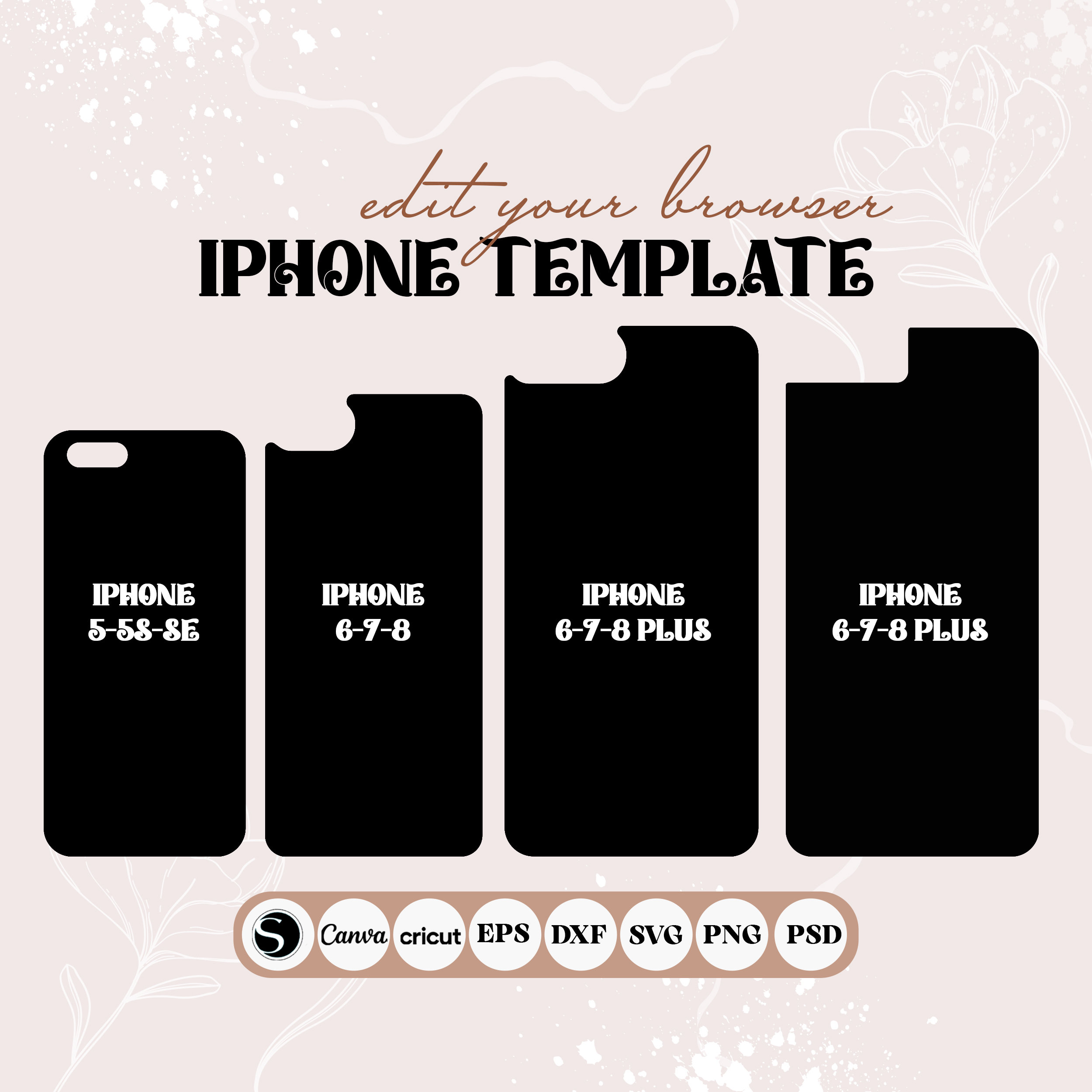 IPhone 5 6 7 8 SVG iPhone Template Phone Case Template - Etsy