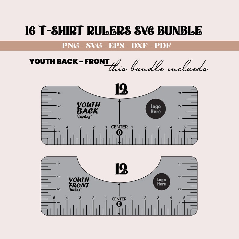 Tshirt Ruler Printable Bundle, T-shirt Alignment Tool Template, Tshirt ...