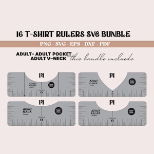 Tshirt Ruler Printable Bundle, T-shirt Alignment Tool Template, Tshirt ...