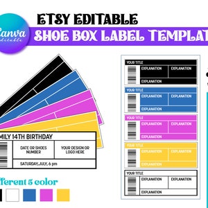 Shoe Box Label Template, Template SVG, Shoe Box Label SVG, Printable ...
