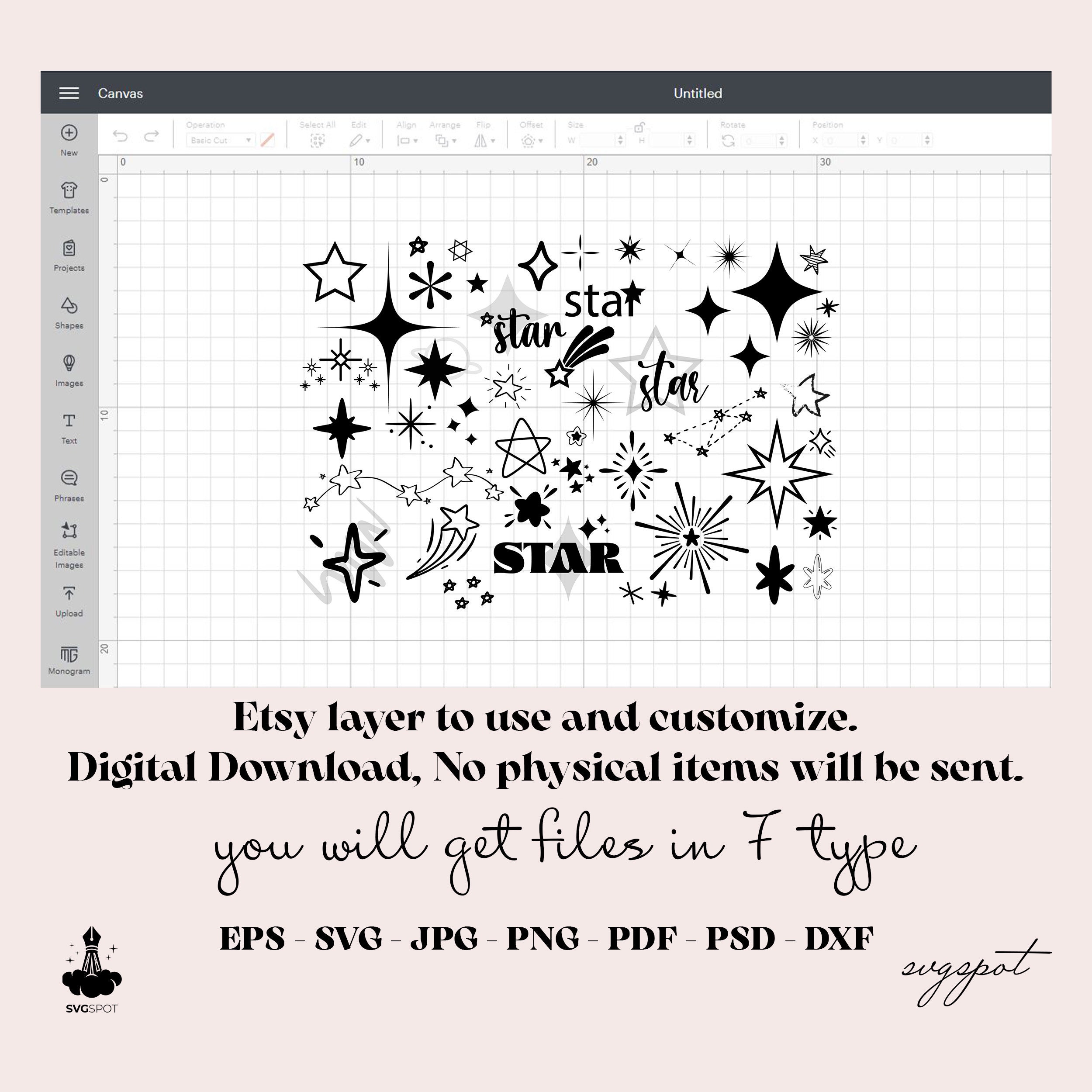 Sparkle, Stars Sparkle Svg Cut Files for Cric Cut,clip Art, Jpg Png EPS ...