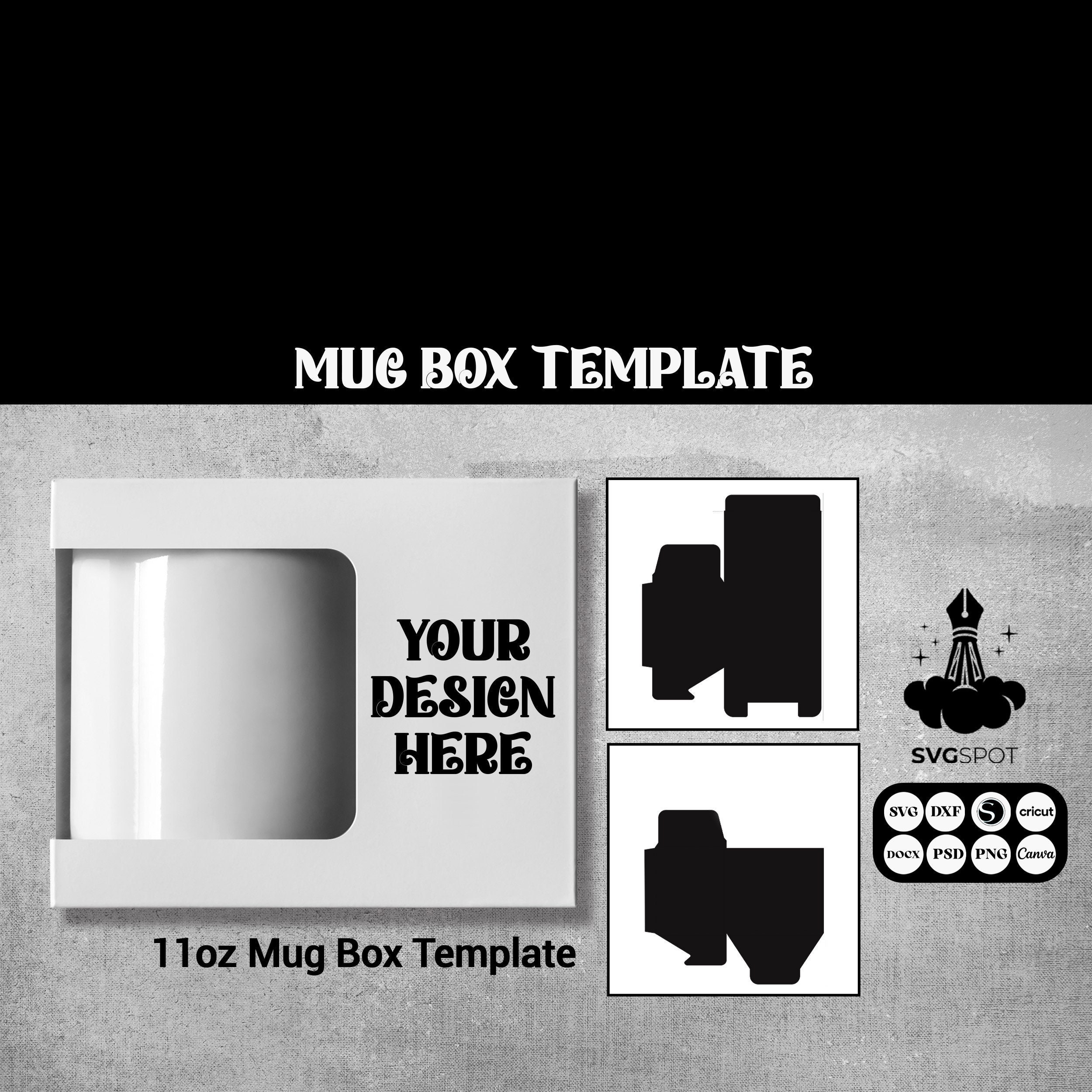 Bundle 11 Oz Mug Box Template, Sublimation Template, Cut Files, SVG ...