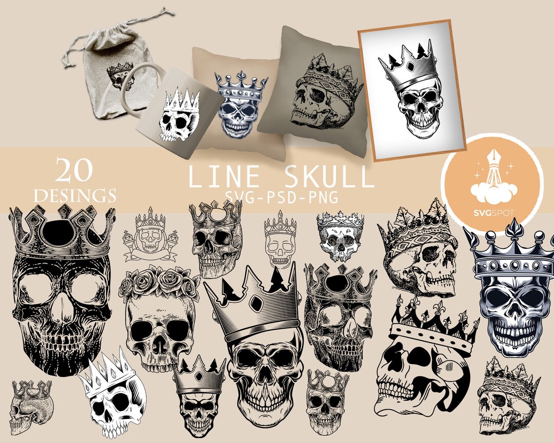 Skull Svg Bundle, Skull Png Files, Skull Sticker, Svg for Cricut ...