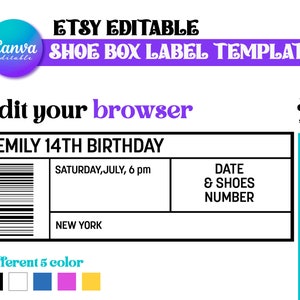 Shoe Box Label Template, Template SVG, Shoe Box Label SVG, Printable ...