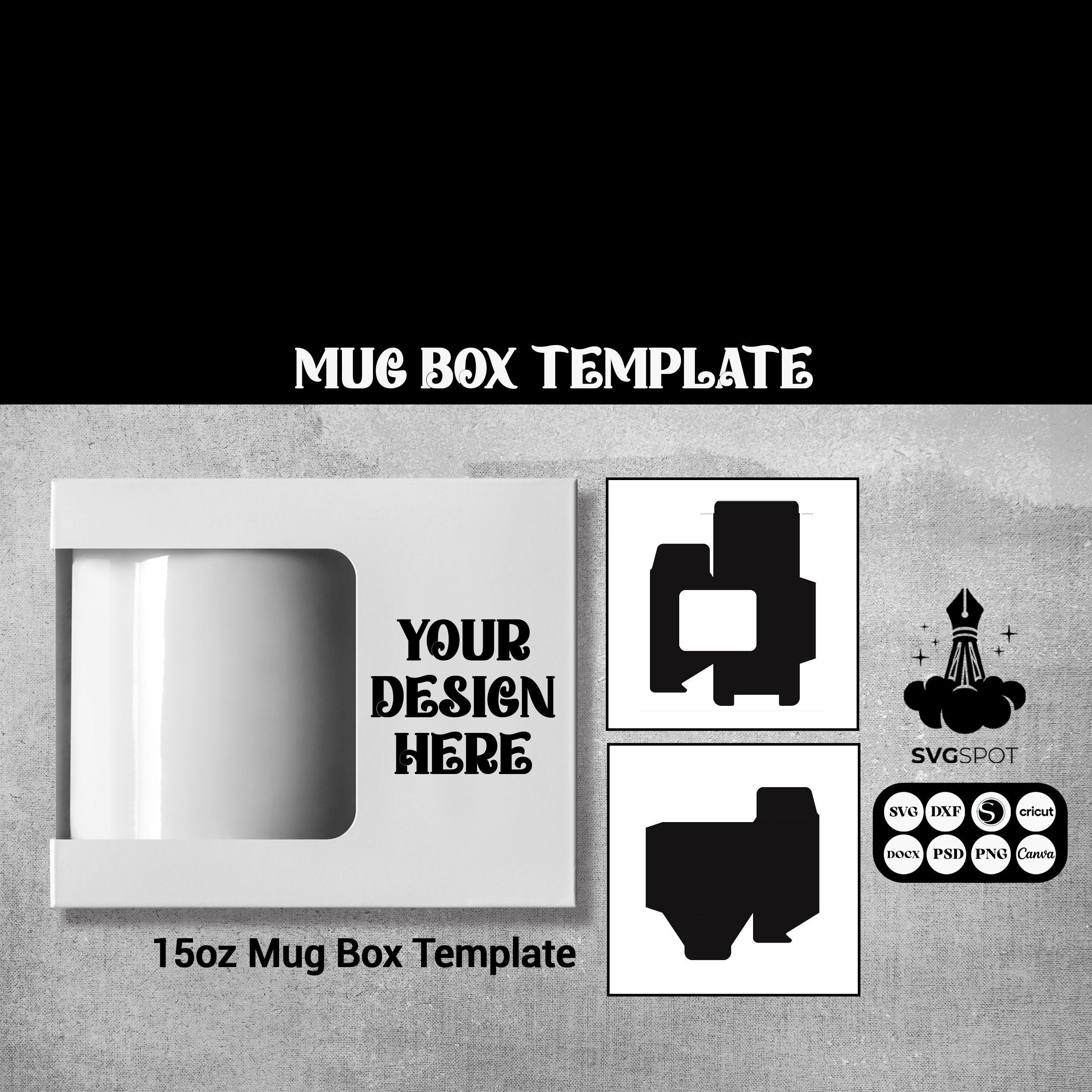 Bundle 15 Oz Mug Box Template, Sublimation Template, Cut Files, SVG ...