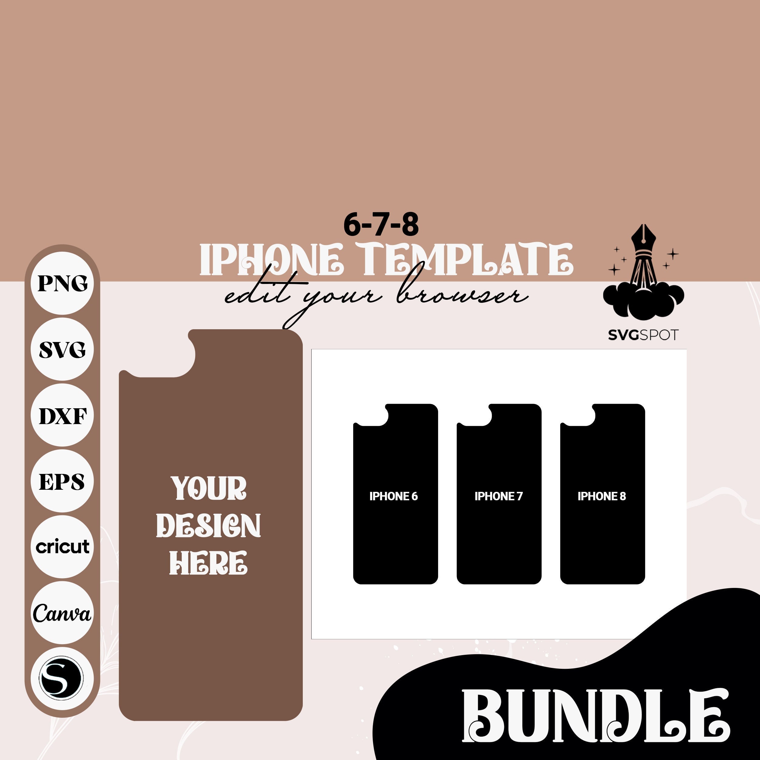 IPhone 6, 7, 8 Plus SVG, iPhone Template, Phone Case Template, iPhone ...
