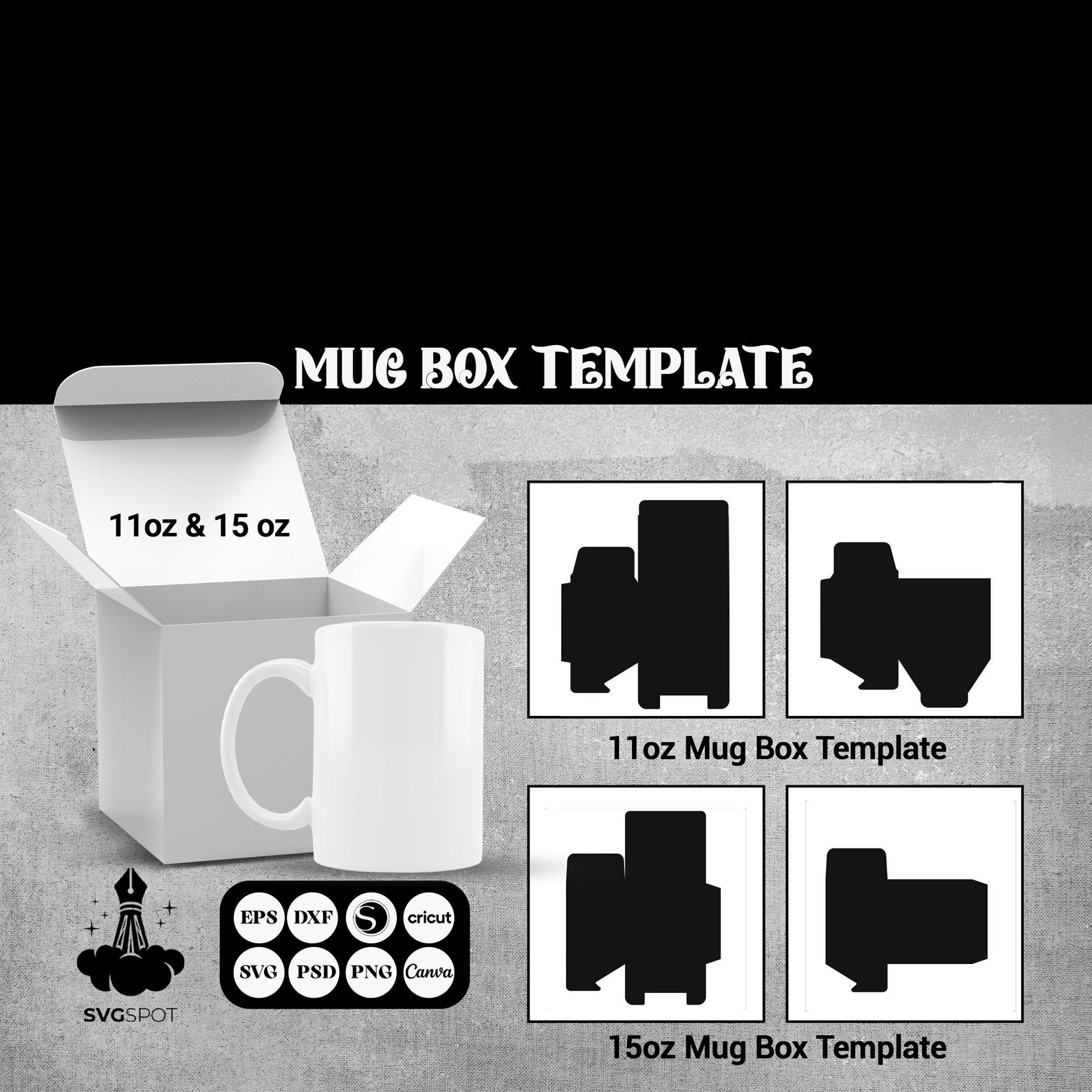 Bundle 11 Oz 15 Oz Mug Box Template, Sublimation Template, Cut Files ...