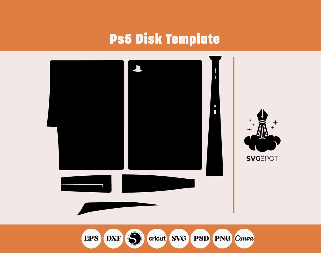 Playstation 5 Disk Controller, PS5 Bundle Skin Template, Ps5 Controller ...
