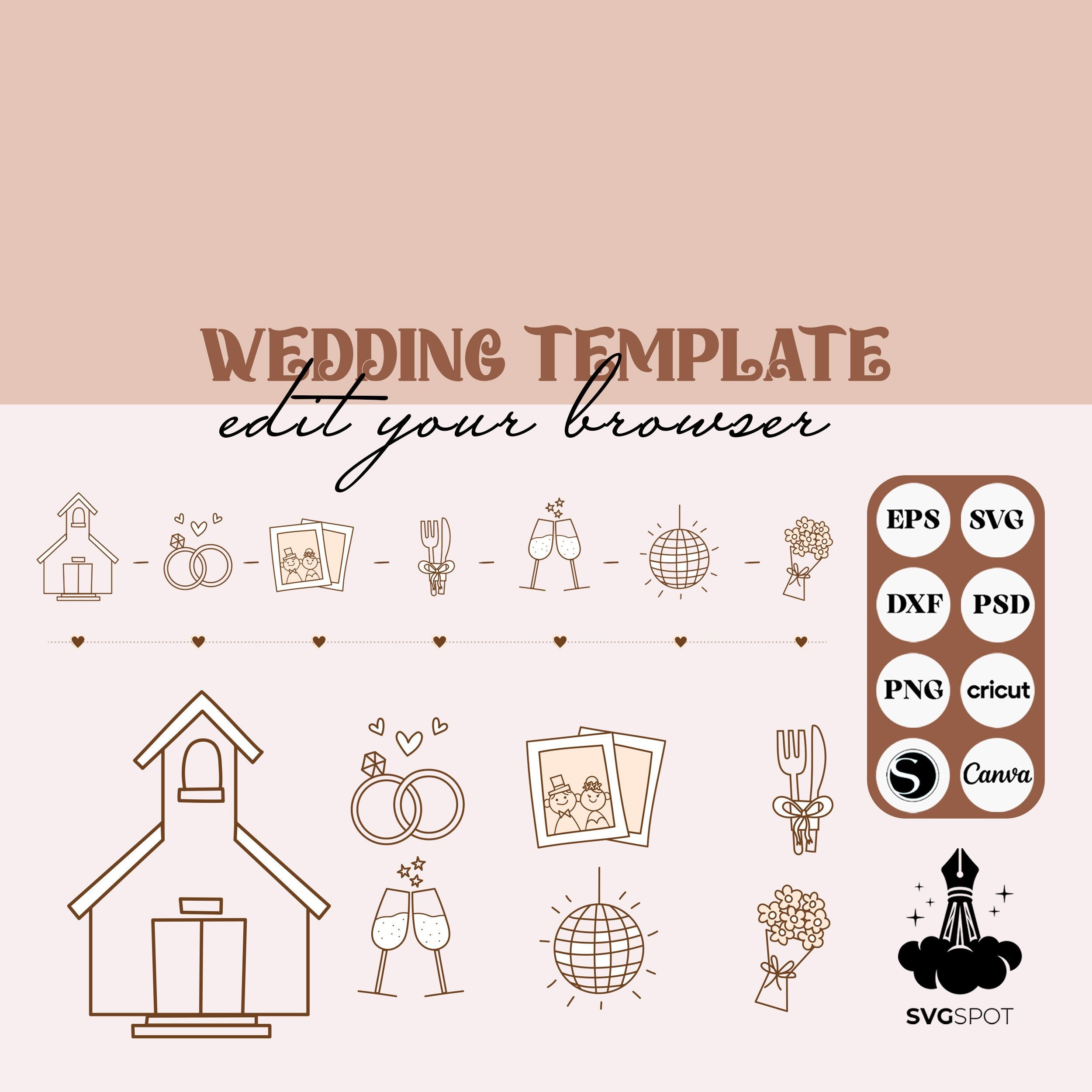 Wedding Timeline SVG - Wedding Sign Svg - Order of the Day SVG - Bride ...