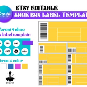 Shoe Box Label Template, Template SVG, Shoe Box Label SVG, Printable ...