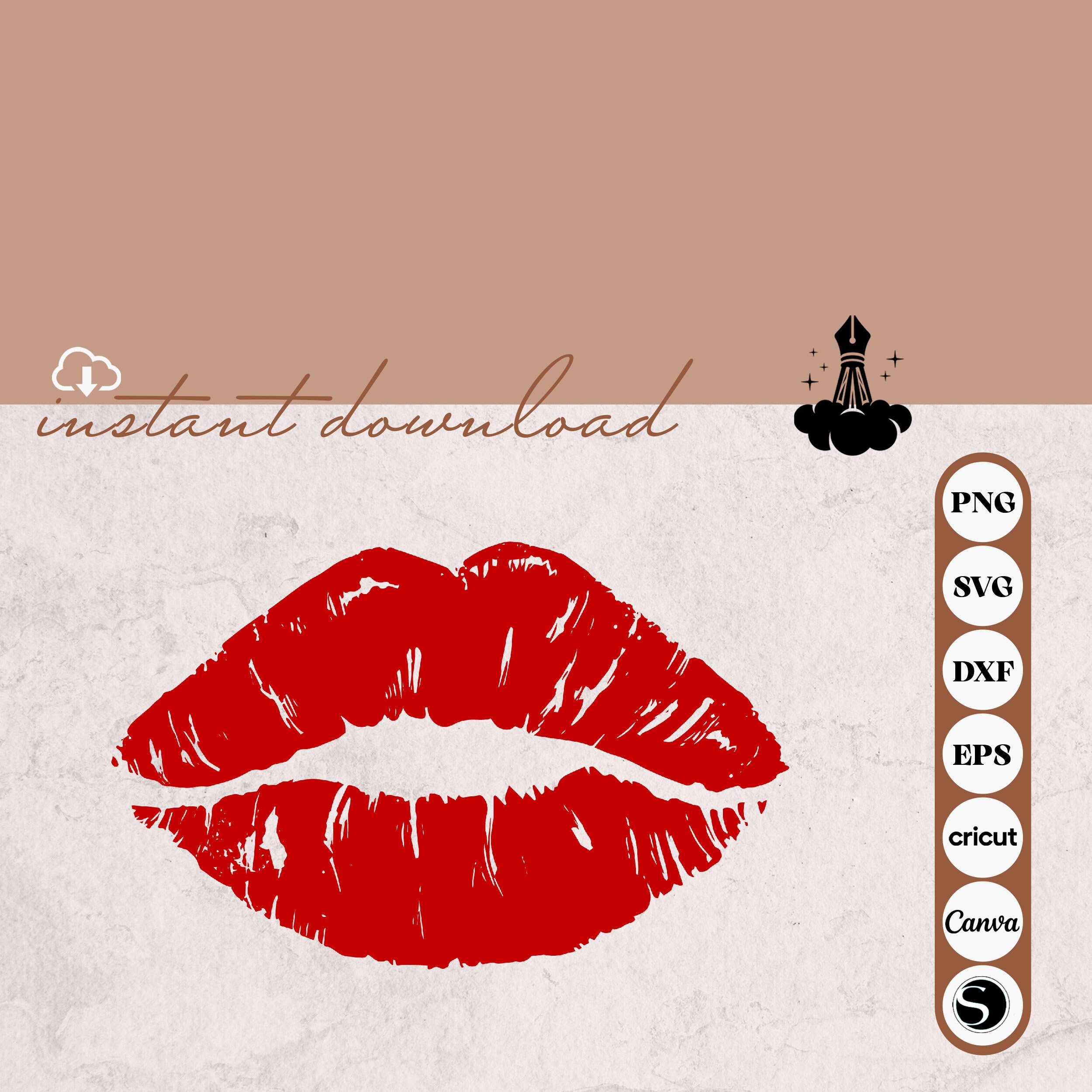 Lips Svg, Red Lips Svg, Kiss Svg, American Lips Svg, Kiss Design, Cricut and Silhouette - Etsy