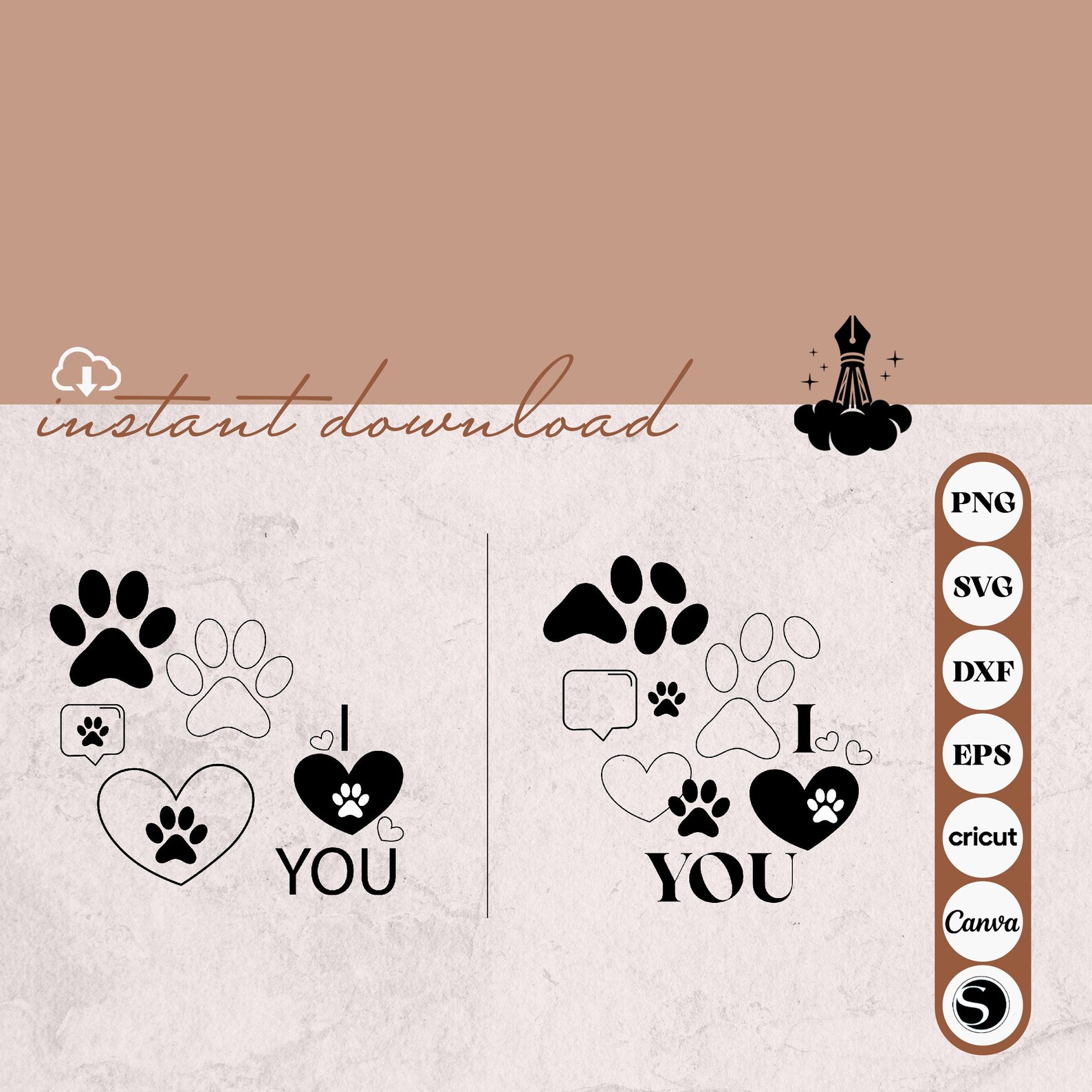 Dog Paw Svg, Paw Prints Bundle, Commercial Use Svg, Paws Clipart ...