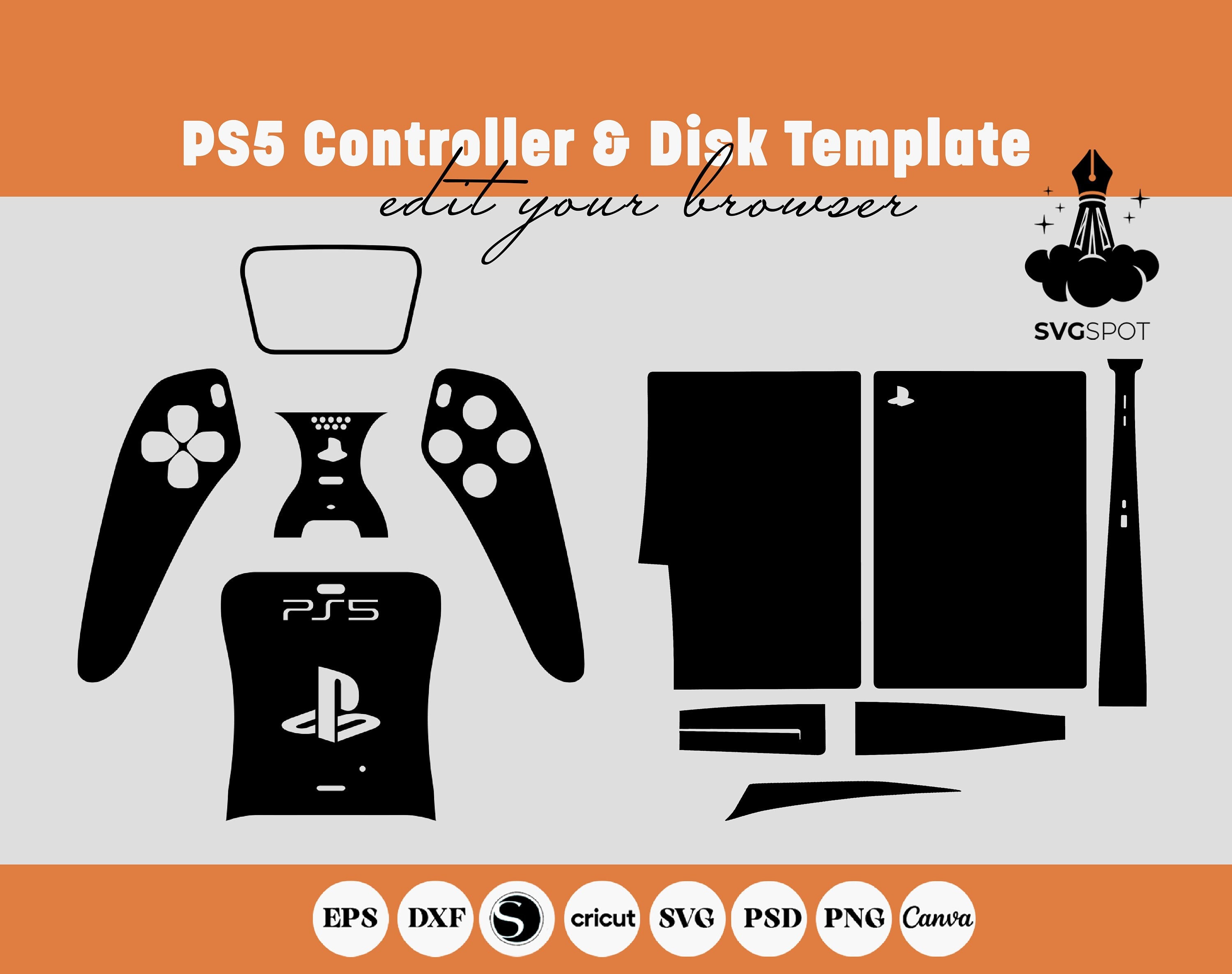 Playstation 5 Disk Console Template, PS5 Bundle Skin Template, Ps5 ...