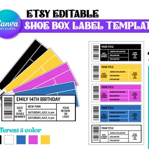 Shoe Box Label Template, Template SVG,, Shoe Box Label SVG, Printable ...