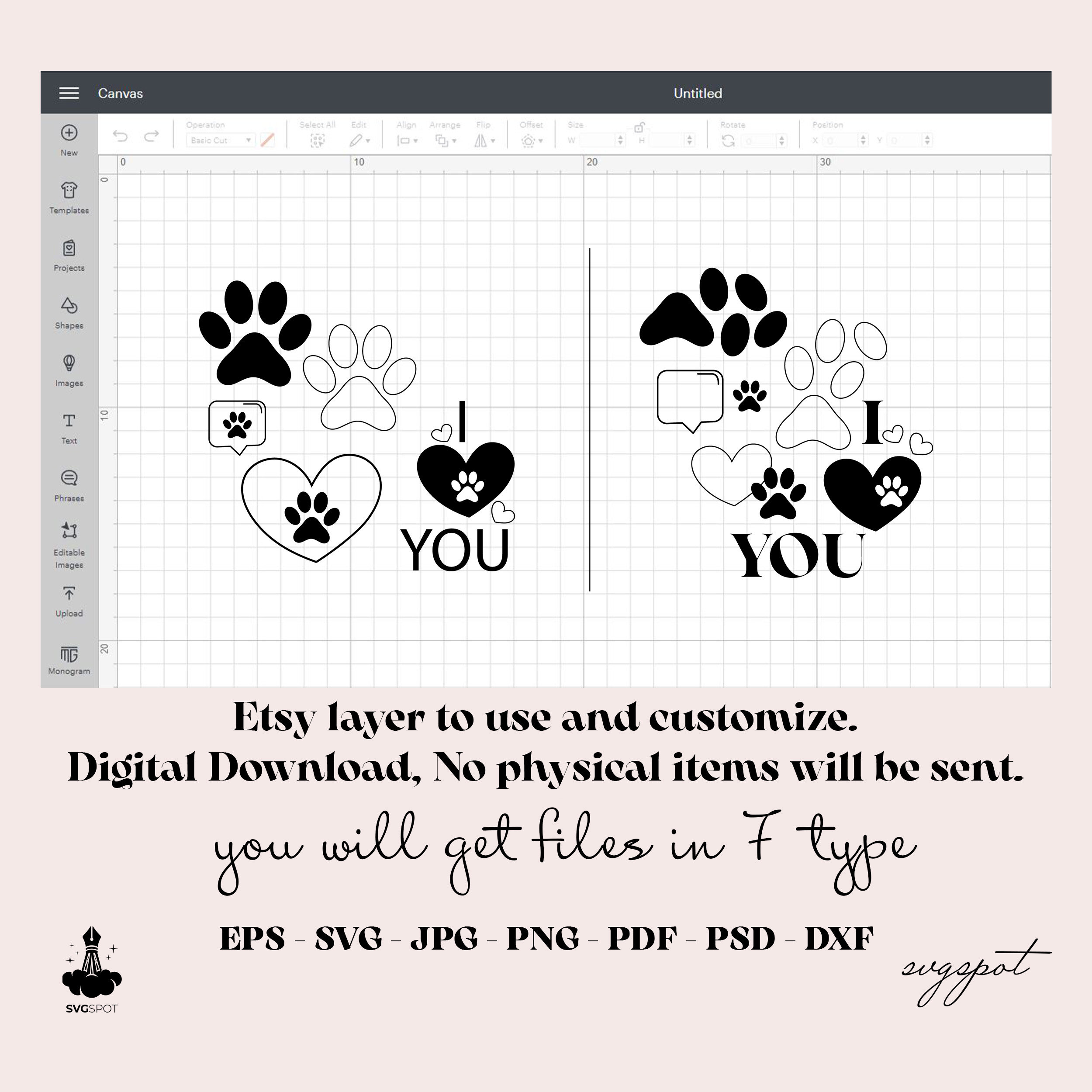 Dog Paw Svg, Paw Prints Bundle, Commercial Use Svg, Paws Clipart ...
