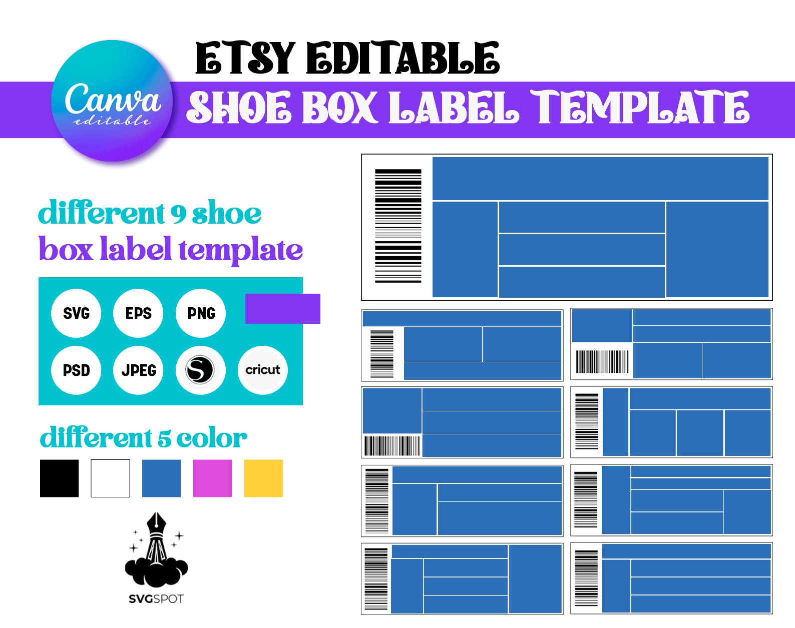 Shoe Box Label Template, Template SVG, Shoe Box Label SVG, Printable ...