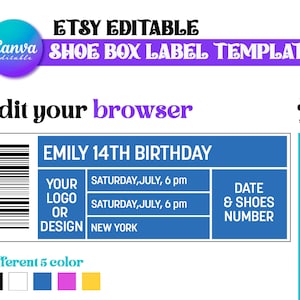 Shoe Box Label Template, Template SVG, Shoe Box Label SVG, Printable ...