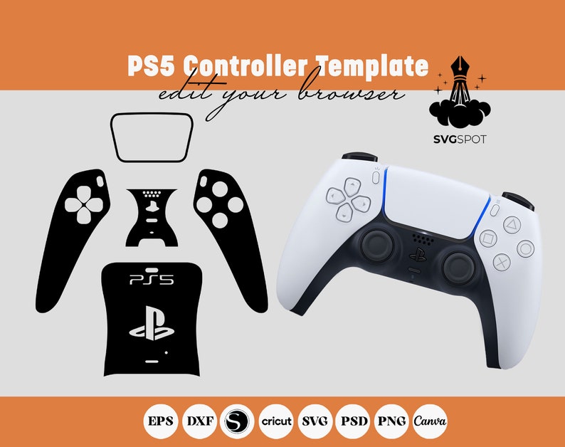 Playstation 5 Disk Console Template, PS5 Bundle Skin Template, Ps5 ...