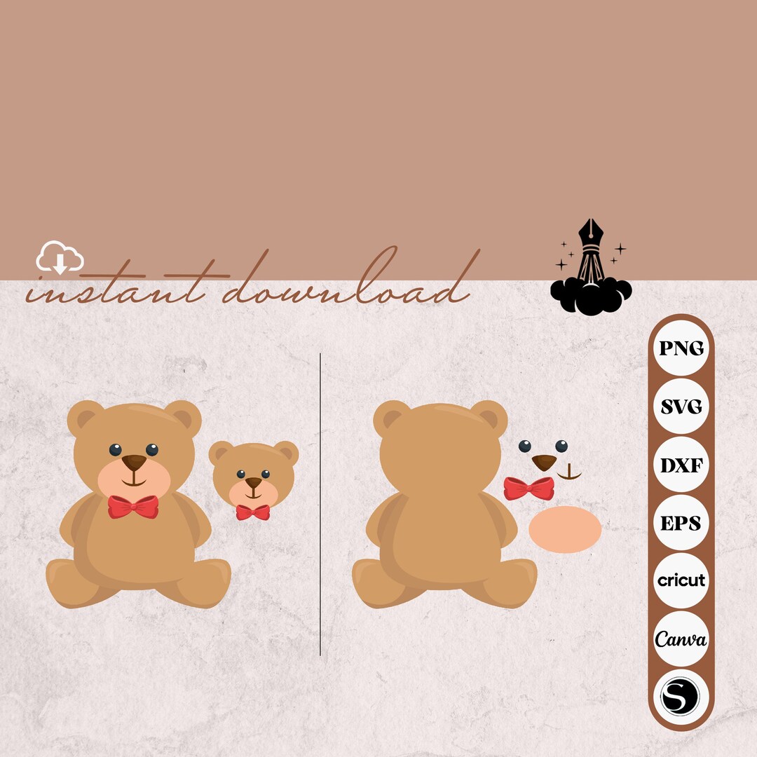 Teddy Bear SVG Cricut, Baby Bear Svg, Teddy Bear Baby Shower - Etsy