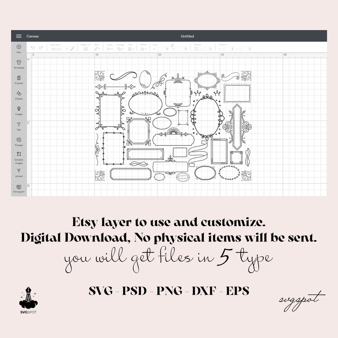 Frame Svg Frame Svg Border Svg Frame Cut File Svg File - Etsy