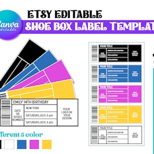 Shoe Box Label Template, Template SVG, Shoe Box Label SVG, Printable ...