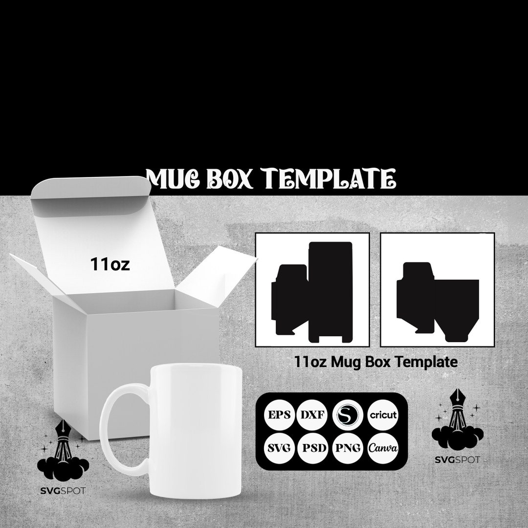 11 Oz Mug Box Template, Sublimation Template, Cut Files, SVG, DXF ...