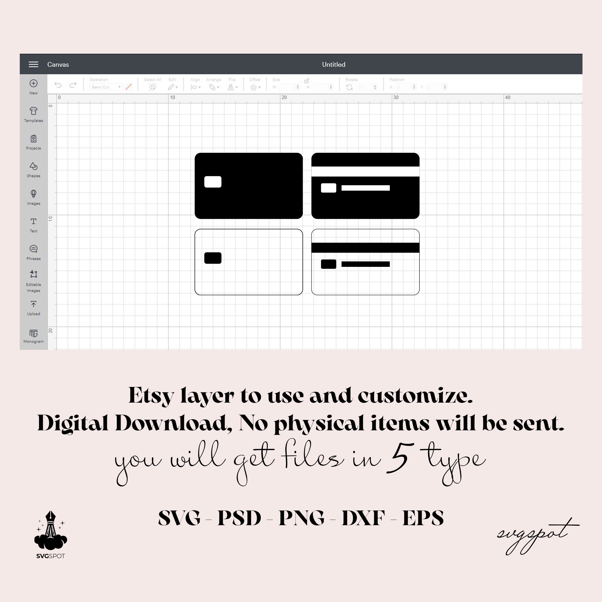 Credit Card Template SVG, Debit Card Svg, Credit Card Skin, Money Svg ...