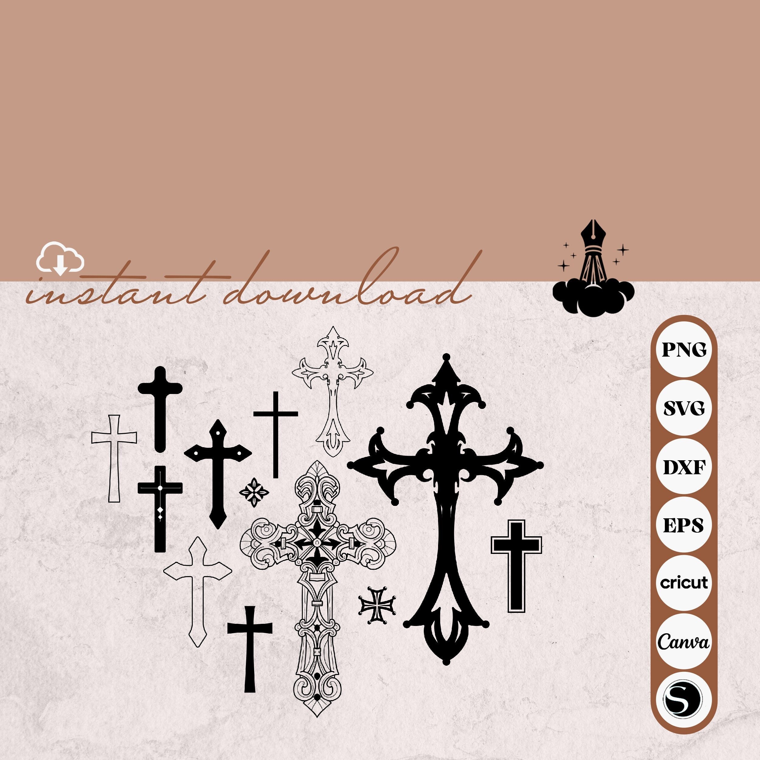 Cross Svg File/ Cross Clipart/ Crosses Svg File/ Halloween Svg ...
