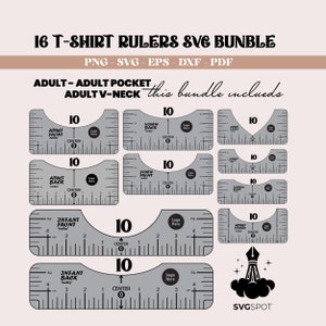 Tshirt Ruler Printable Bundle, T-shirt Alignment Tool Template, Tshirt ...