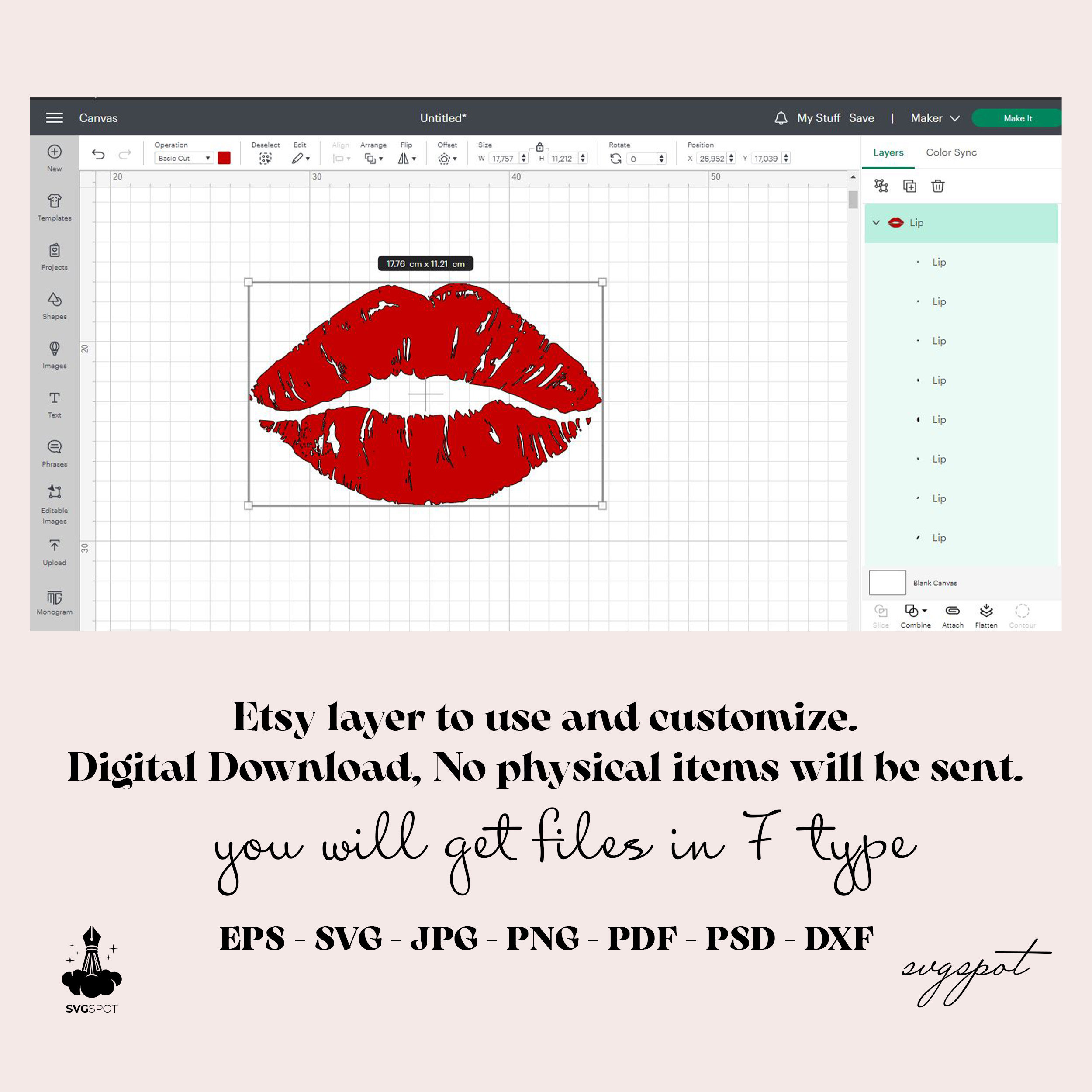 Lips Svg, Red Lips Svg, Kiss Svg, American Lips Svg, Kiss Design, Cricut and Silhouette - Etsy
