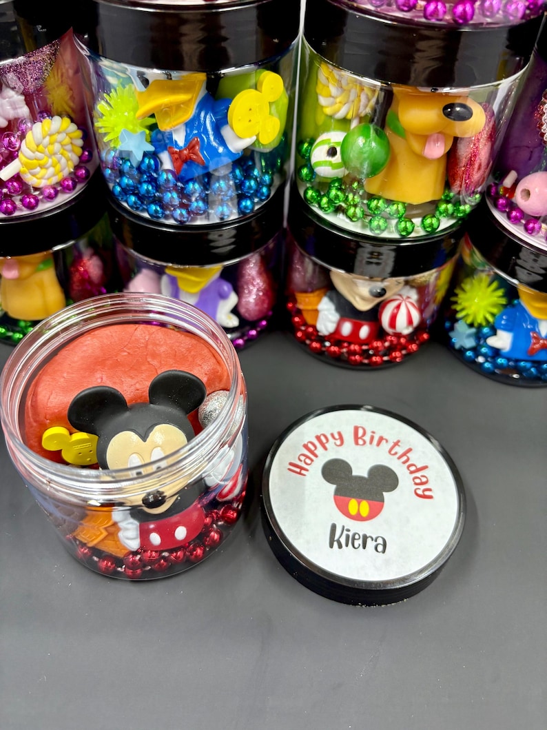 MOUSE Birthday Party Favors | Play Dough Jar With Finger Puppet | Kids ...