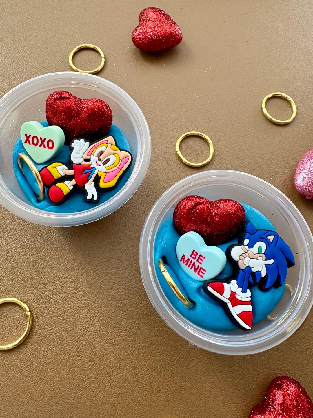 SONIC the Hedgehog Playdough Favors, Playdough Cups, Sonic Croc Charm ...