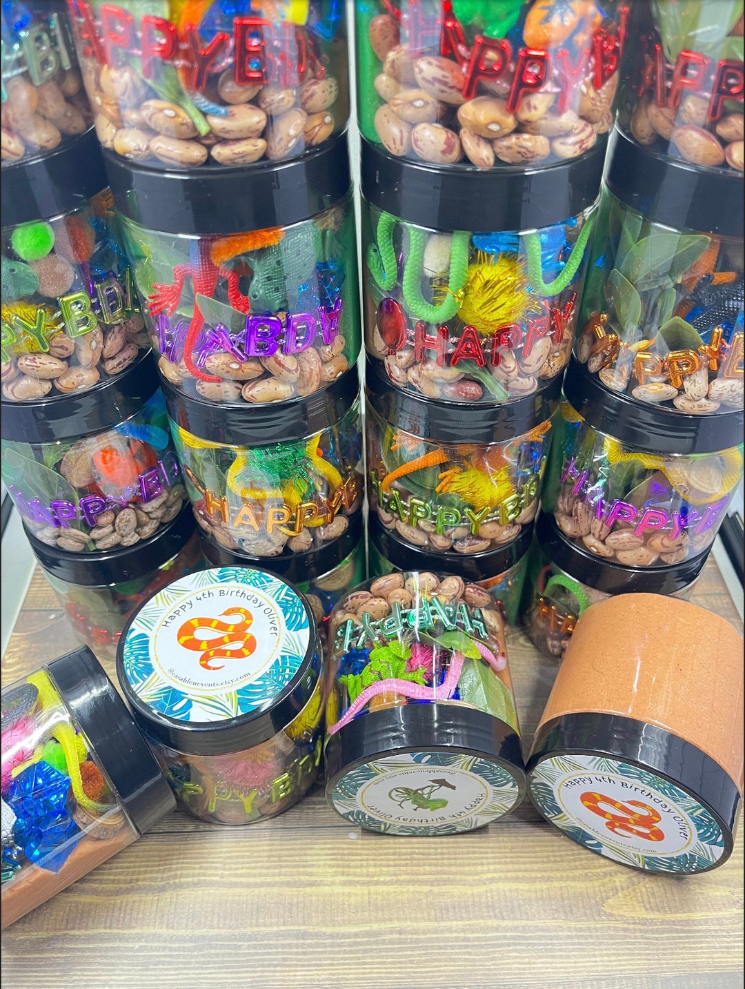 REPTILE Playdough Favors | Play Dough Jar | Birthday Party Favor | Kids ...