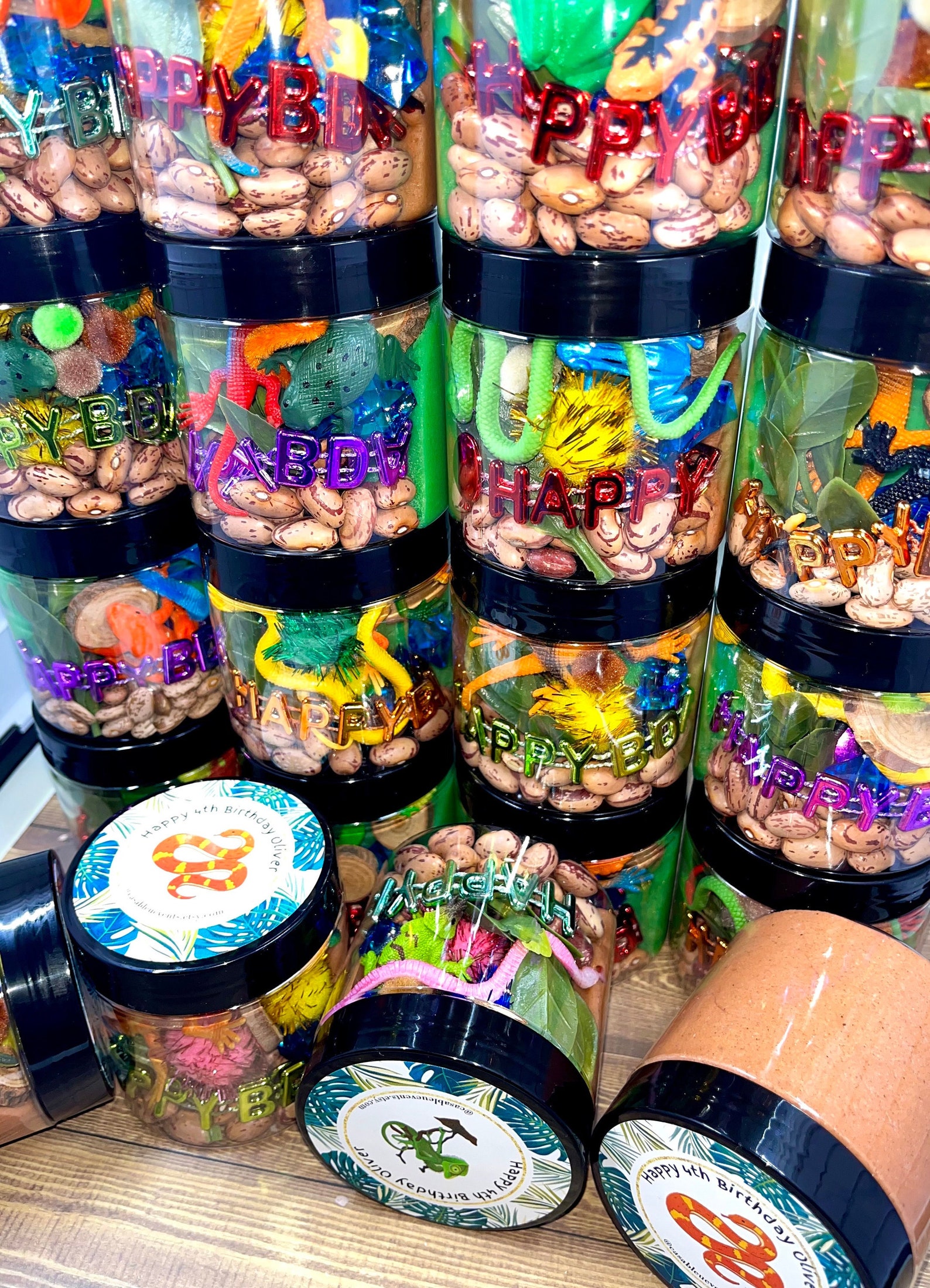 REPTILE Playdough Favors | Play Dough Jar | Birthday Party Favor | Kids ...