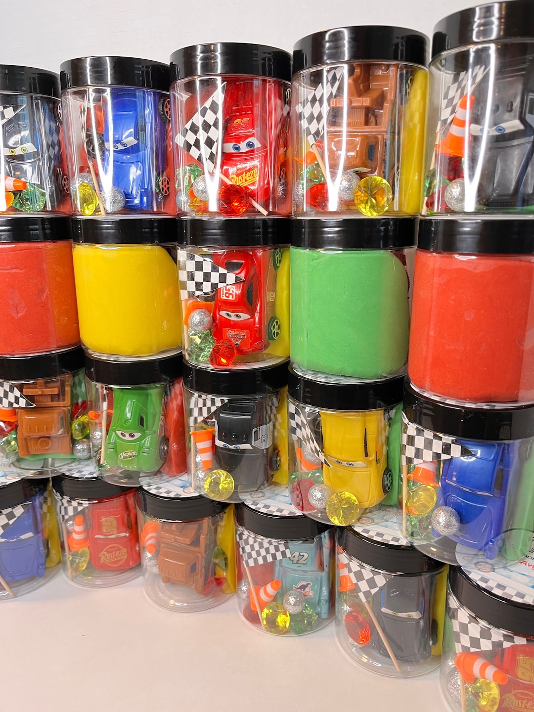 CARS Birthday Playdough Favor | Cars Birthday Party | Cars Sensory ...