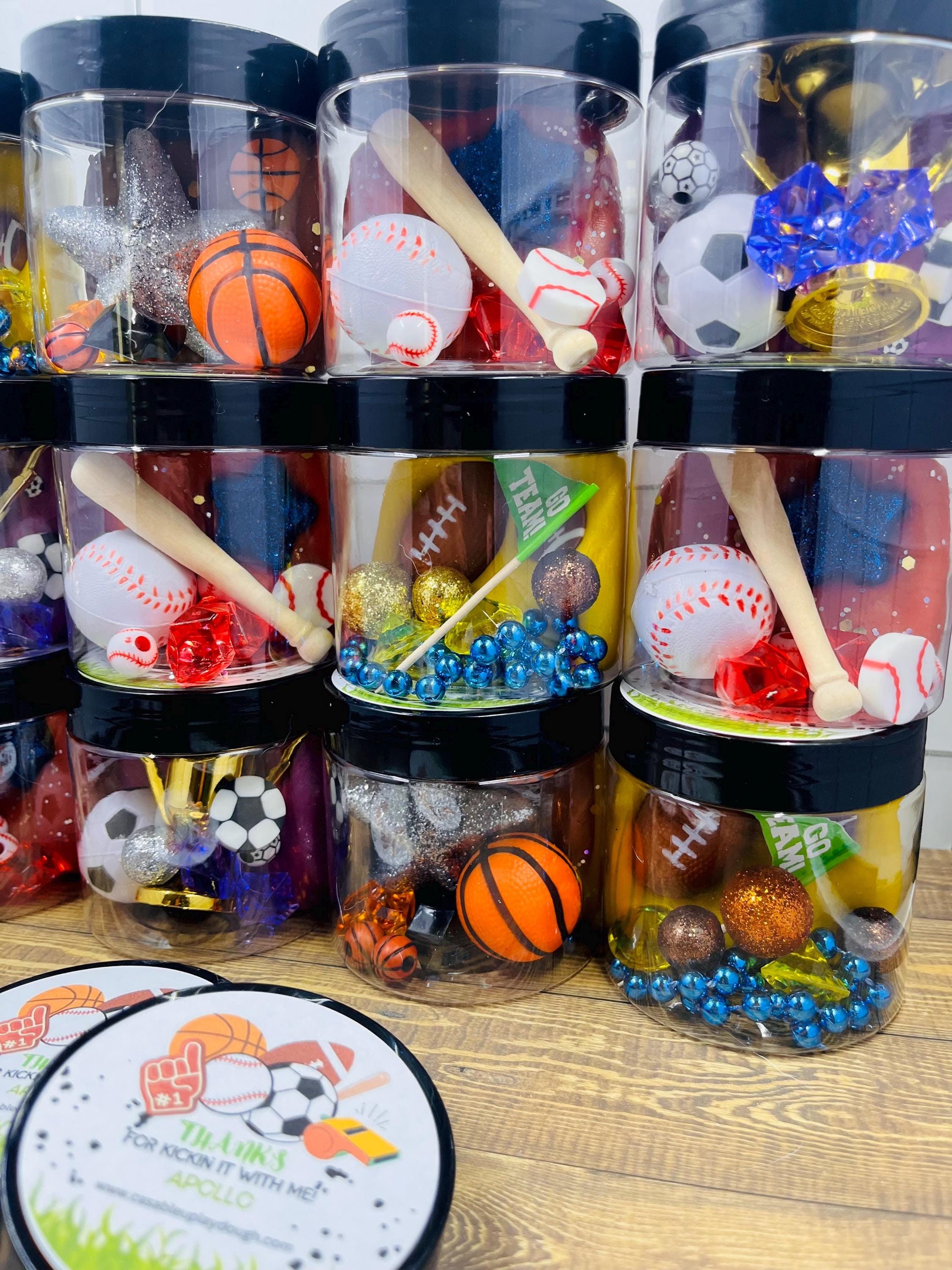 SPORTS Playdough Party Favors | Football, Basketball, Baseball, Soccer ...