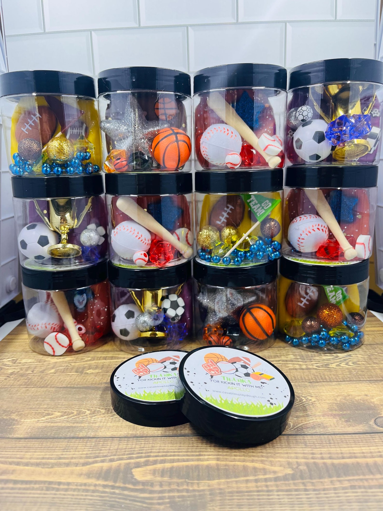 SPORTS Playdough Party Favors | Football, Basketball, Baseball, Soccer ...