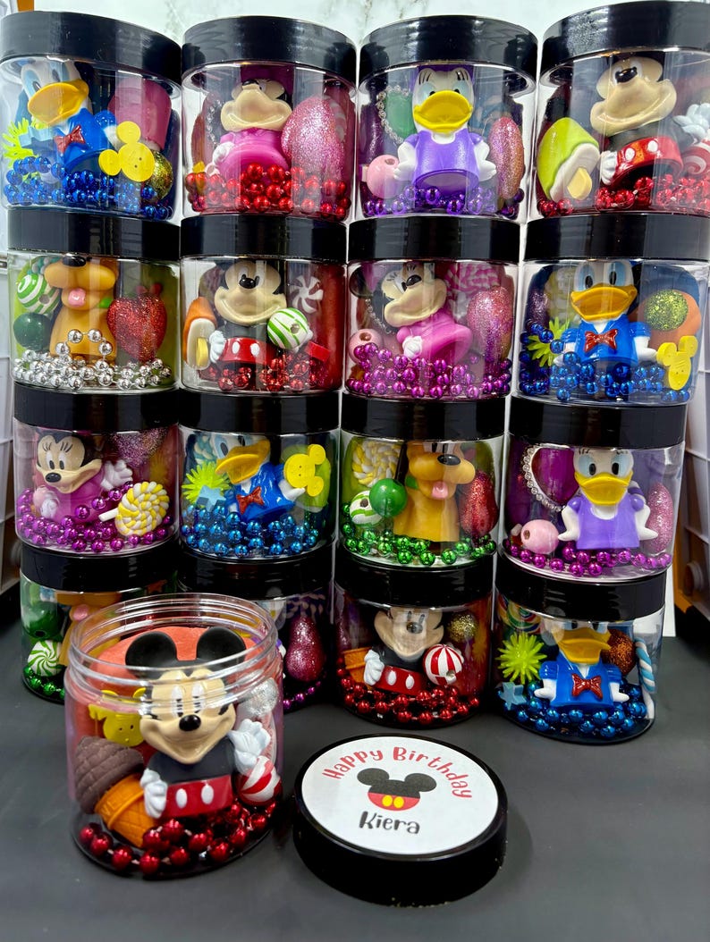 MOUSE Birthday Party Favors | Play Dough Jar With Finger Puppet | Kids ...