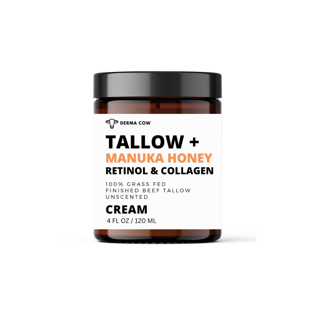 Tallow + Manuka Honey Infused With Retinol and Collagen, Grass Fed Beef ...