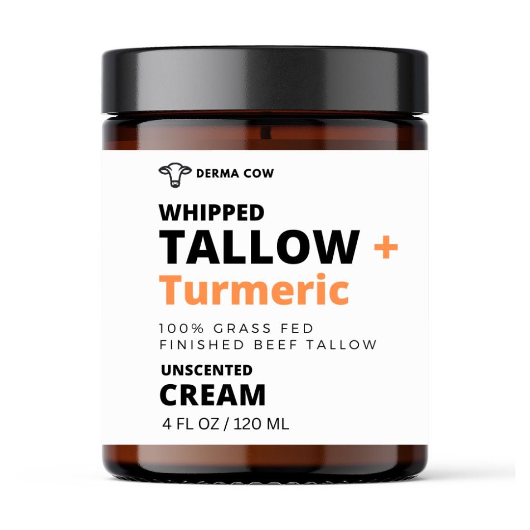 Tallow Cream + Turmeric - Beef Tallow Moisturizer Lotion, Tallow Balm ...