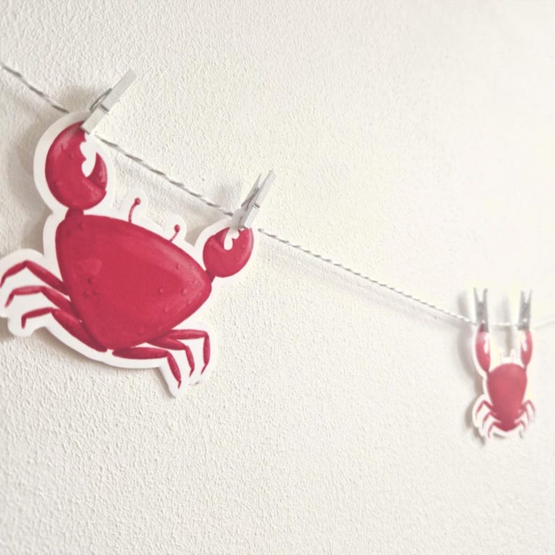 Nautical Crab Garland Printable – DIY Coastal Decor (digital Download ...