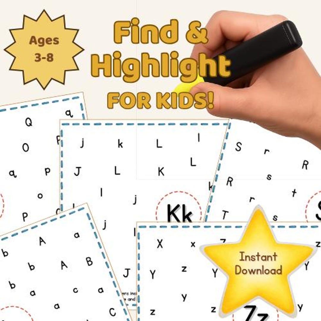 Alphabet Find & Highlight Printables | A–Z Letter Recognition ...