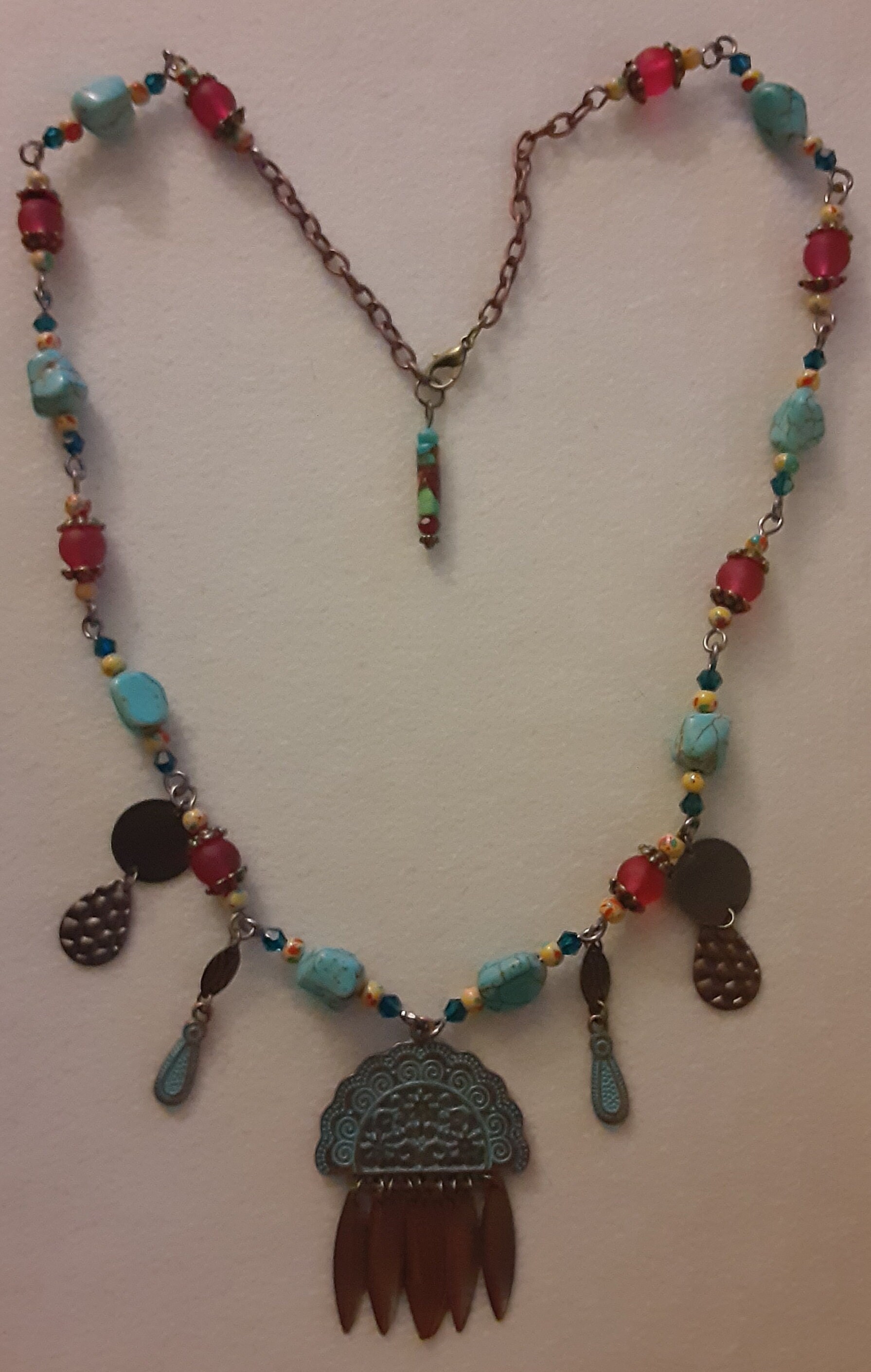 Gypsy Treasure Chandelier Pendant Necklace, BOHO Necklace, Beaded Chain ...