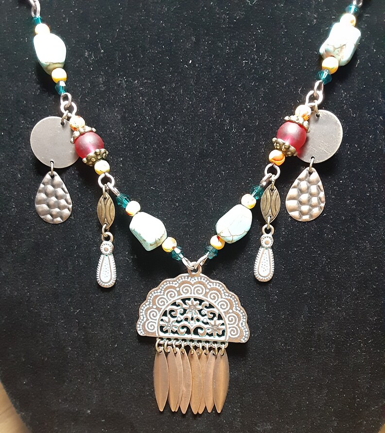 Gypsy Treasure Chandelier Pendant Necklace, BOHO Necklace, Beaded Chain ...