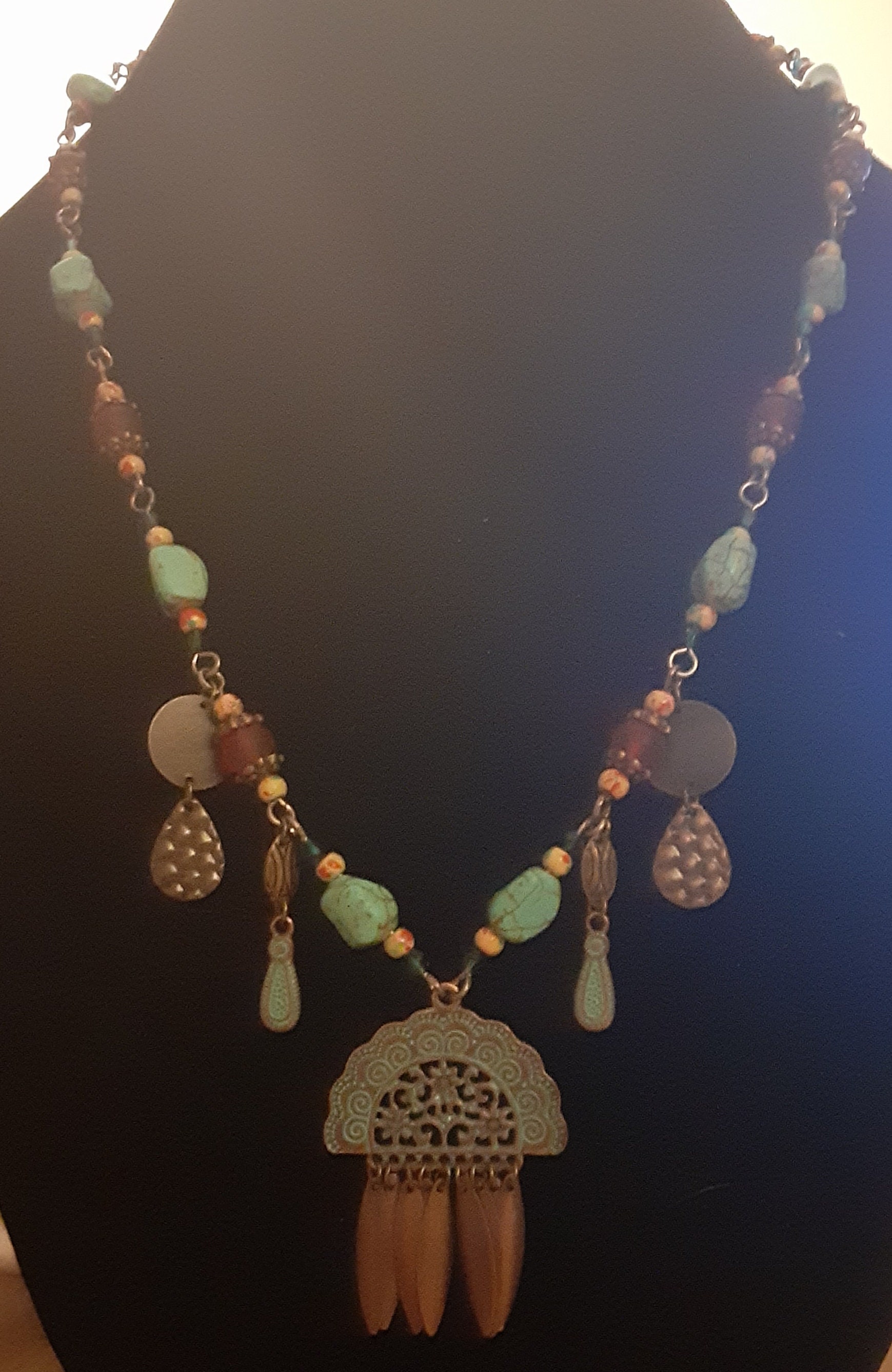 Gypsy Treasure Chandelier Pendant Necklace, BOHO Necklace, Beaded Chain ...