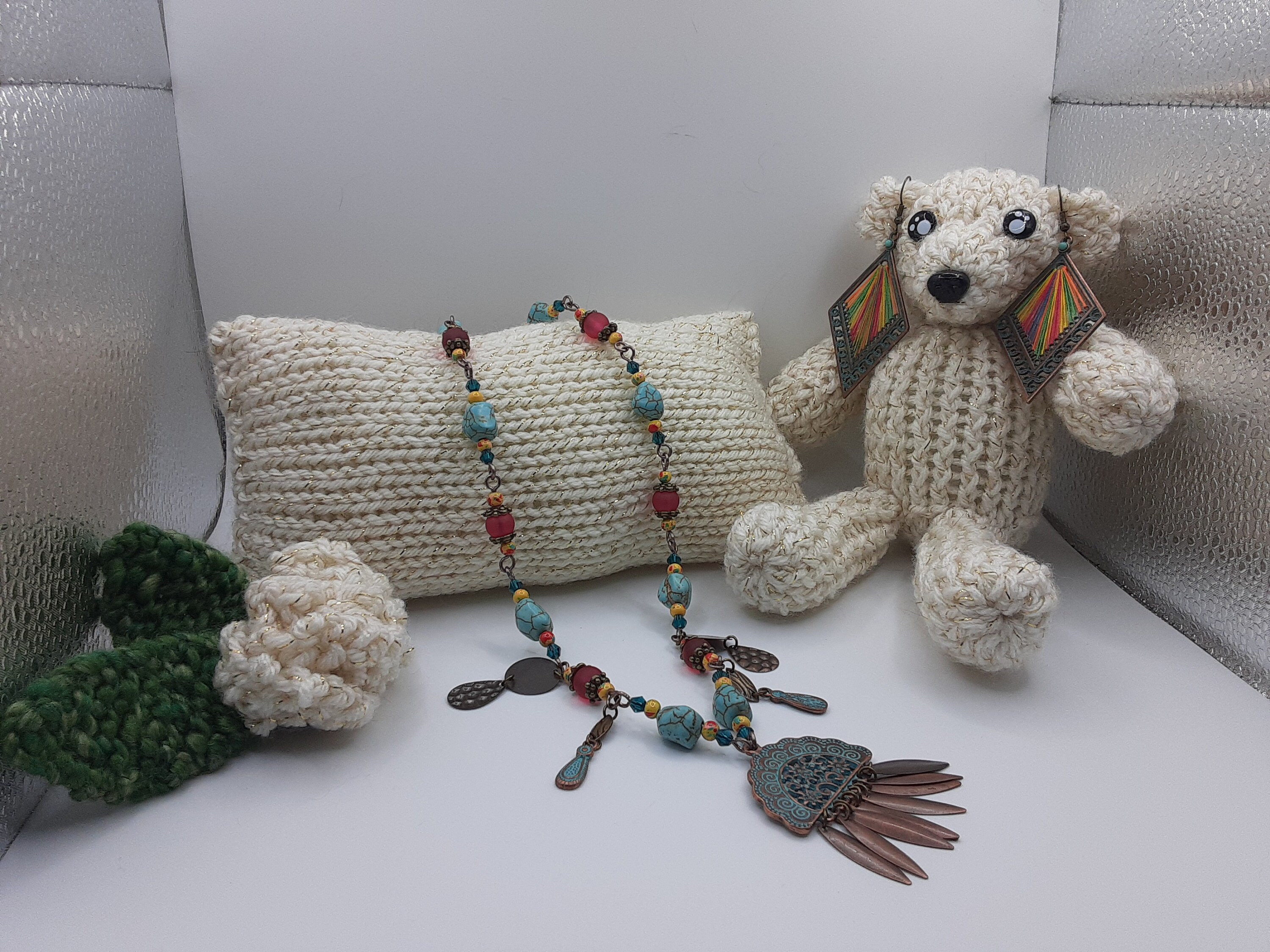 Gypsy Treasure Chandelier Pendant Necklace, BOHO Necklace, Beaded Chain ...