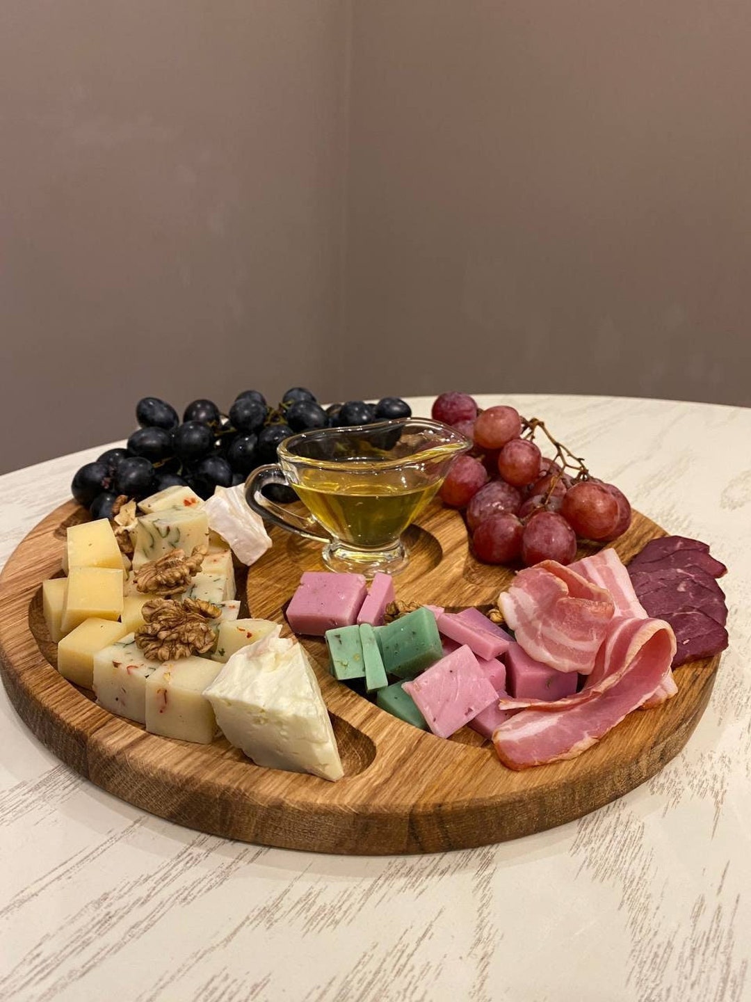 Segmented Wooden Plate. Serving Wooden Plate. Plate for Snacks - Etsy